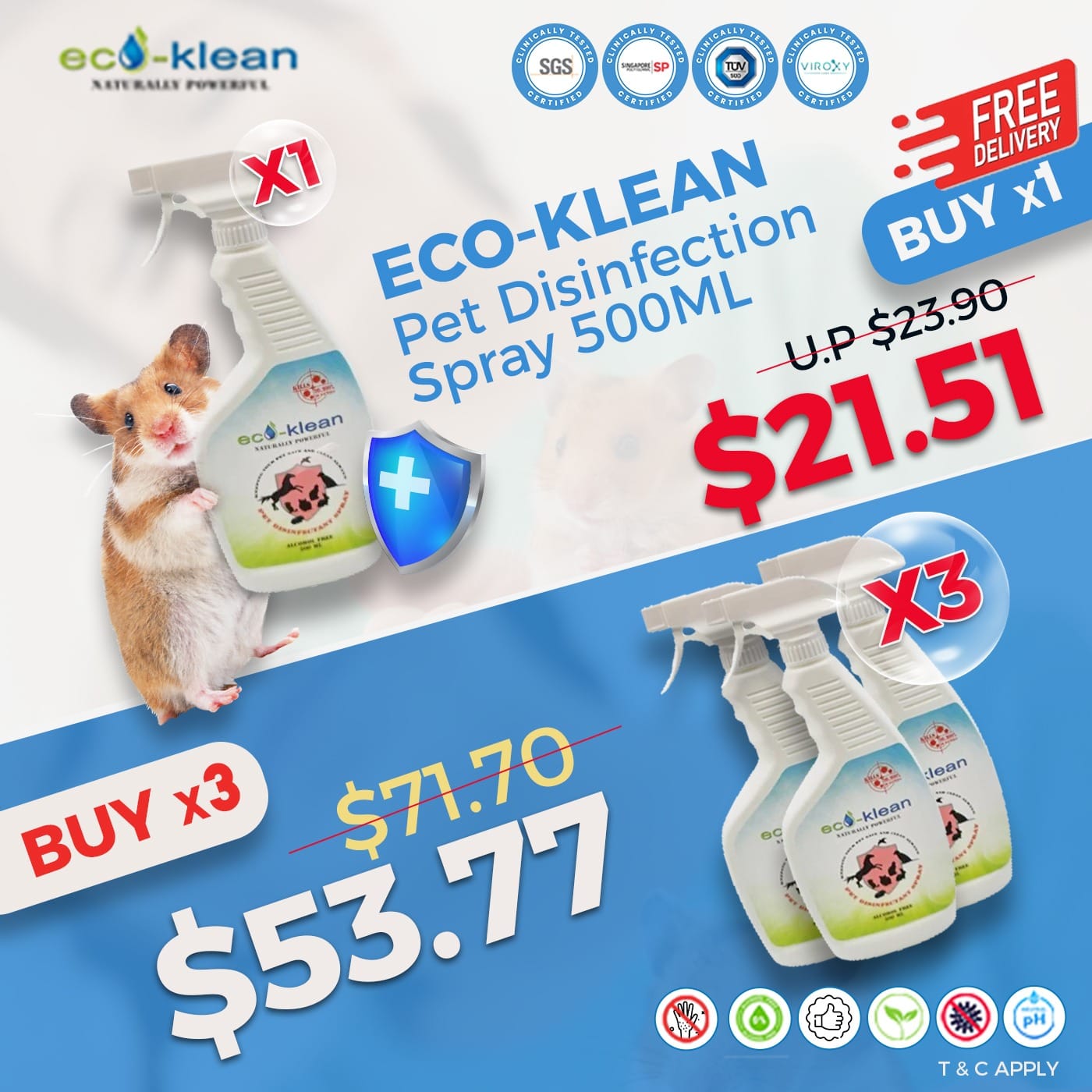 Eco-Klean Pet Disinfectant Spray 500ml Promotion – Eco-klean